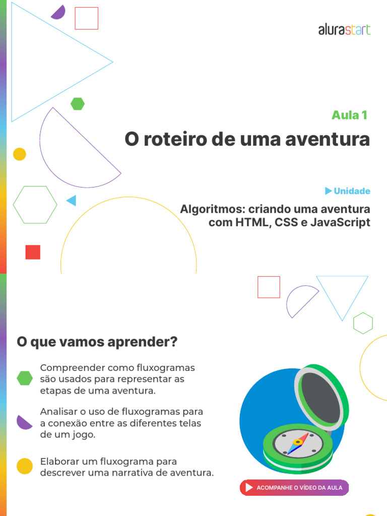 Algoritmos - Criando Uma Aventura Com HTML - CSS e JavaScript - Slides - AULA1 - ALUNO | PDF