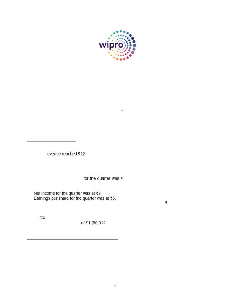 Wipro Press Release - Forward Statement | PDF