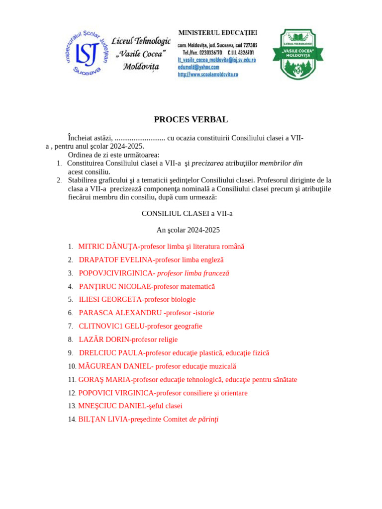 Proces Verbal | PDF