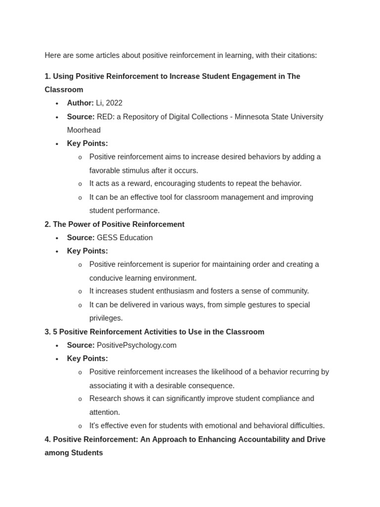 RRL Positive reinforcement | PDF