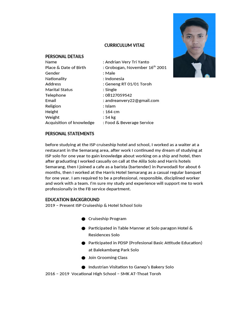 Andrian Very Triyanto CV | PDF