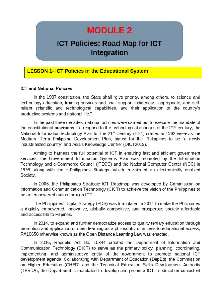 Module 2 Lesson 1 Revised | PDF | Educational Technology | Business