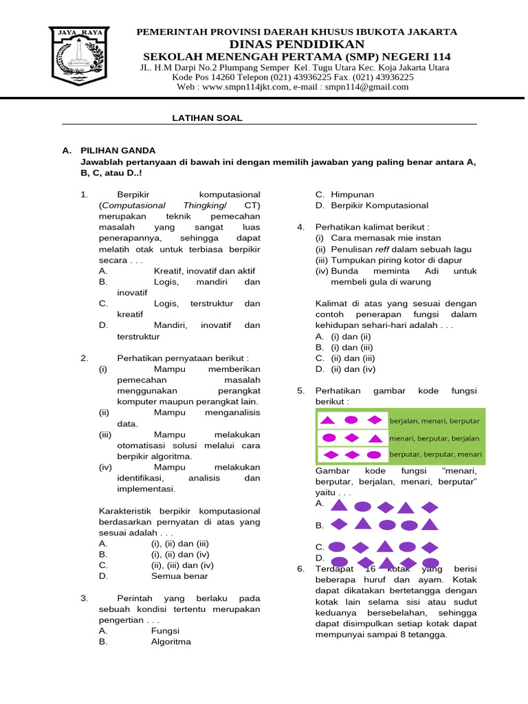 Latihan Soal Informatika Kelas 8 | PDF