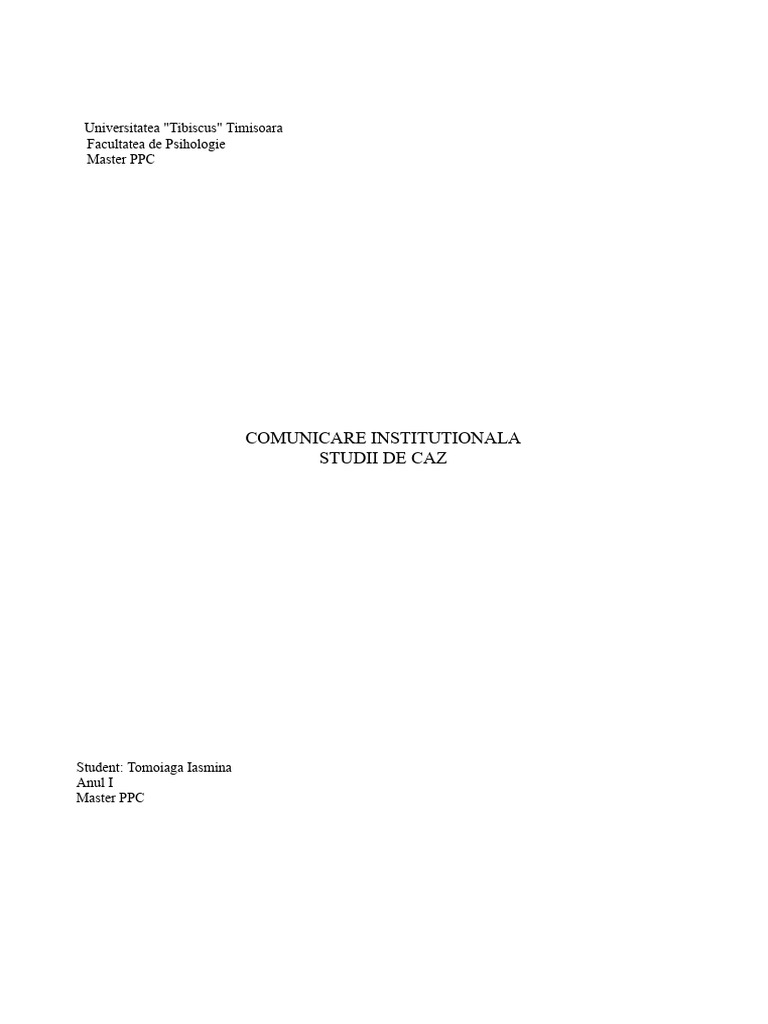 Comunicare Institutionala | PDF