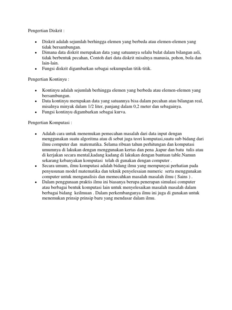 Pengertian Diskrit | PDF