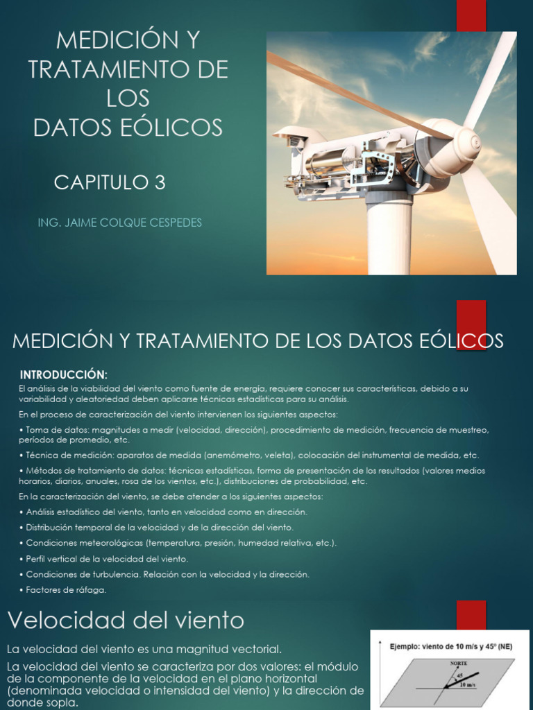 Cap. 3 Medicion y Tratamiento de Los Datos Eolicos | PDF