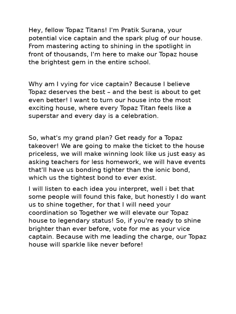 Final Speech | PDF