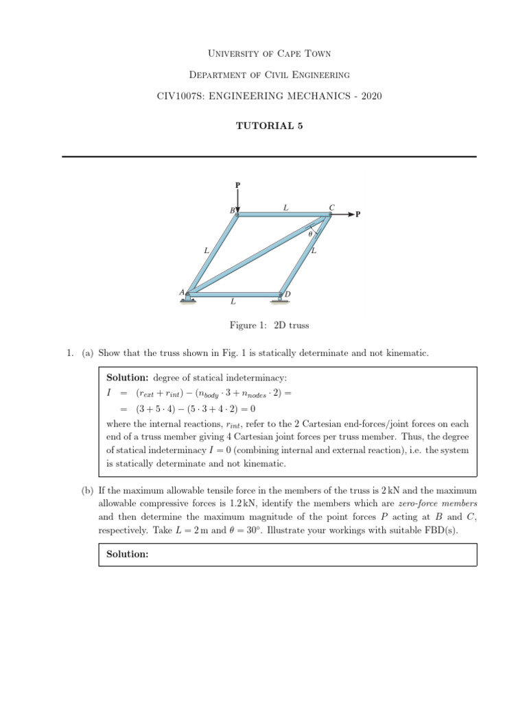 Truss Analysis Tutorial Examples Memo | PDF