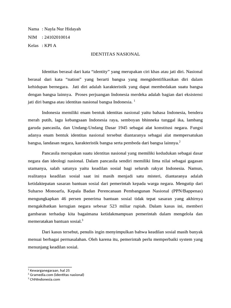 Identitas Nasional Nayla | PDF