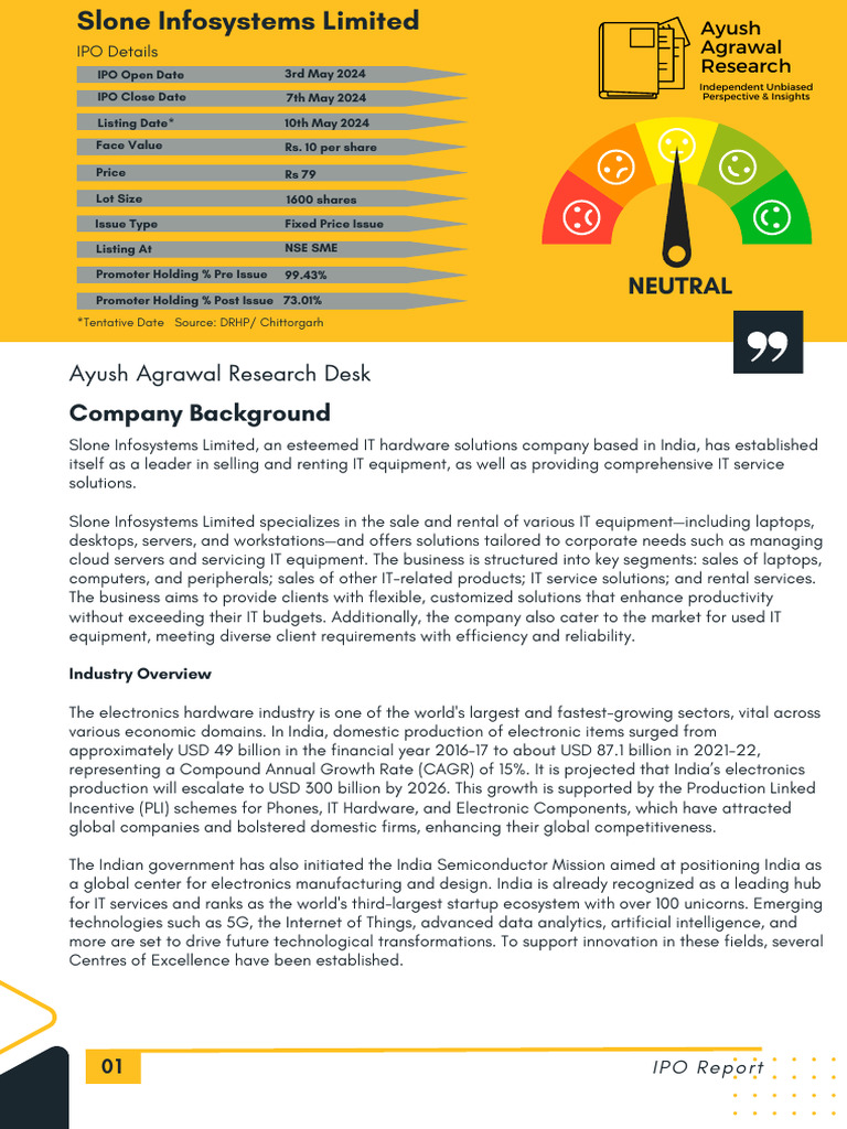 Slone Infosystems IPO | PDF