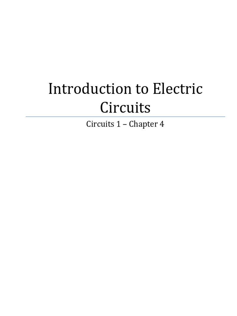 CIRCUITS 1 - 4 INTRODUCTION TO ELECTRIC CIRCUITS | PDF