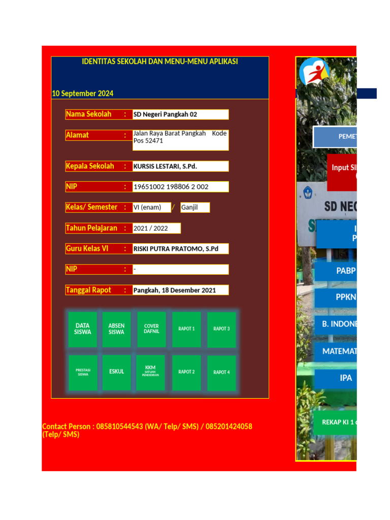 Aplikasi Rapot Baru TP 2021 2022 SMT 1 Kelas Vi Ubay | PDF