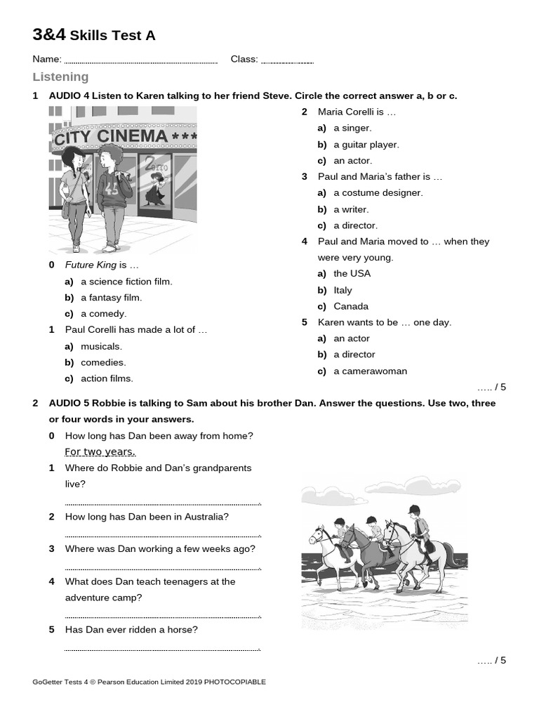 Skills Tests 3-4 A | PDF