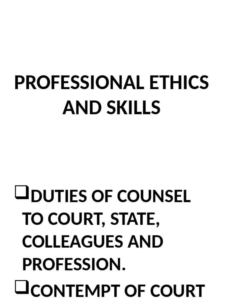 Duties of Counsel To Court, State, Colleagues and Contempt of Court | PDF