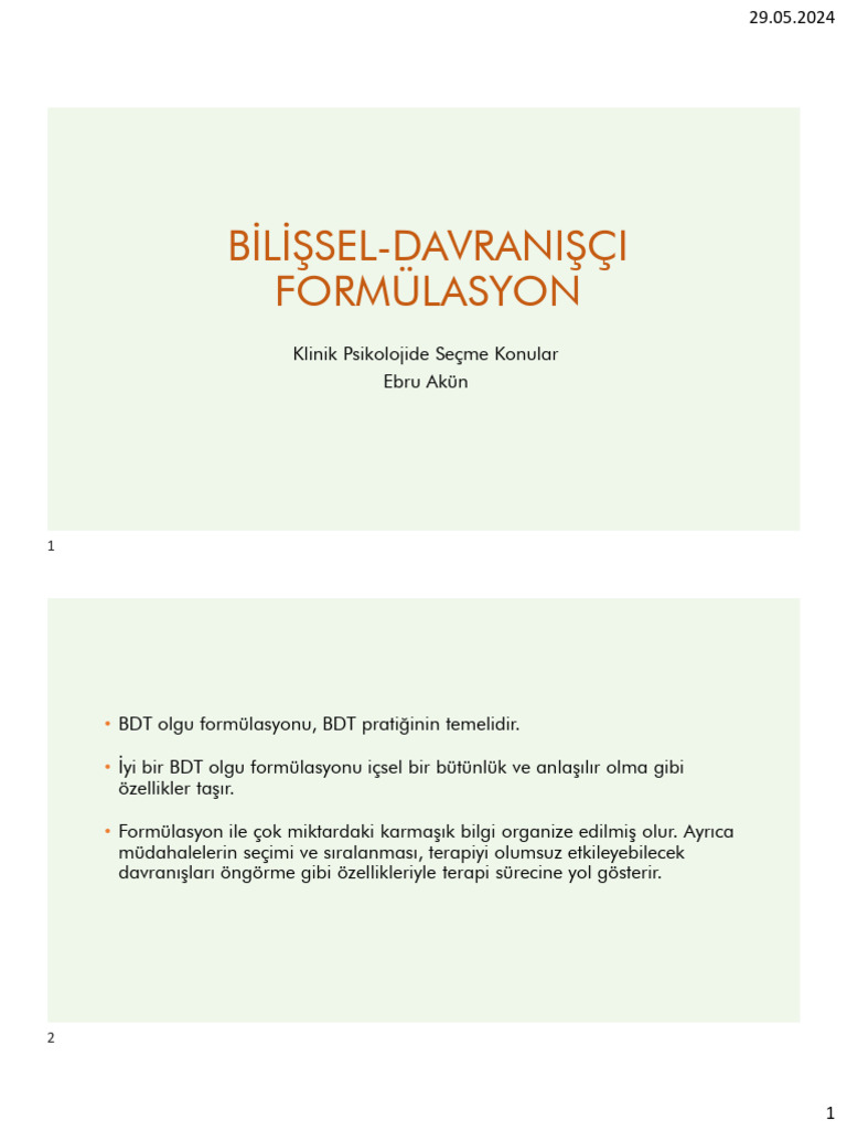 8.olgu Formülasyonu - BDT - Not | PDF