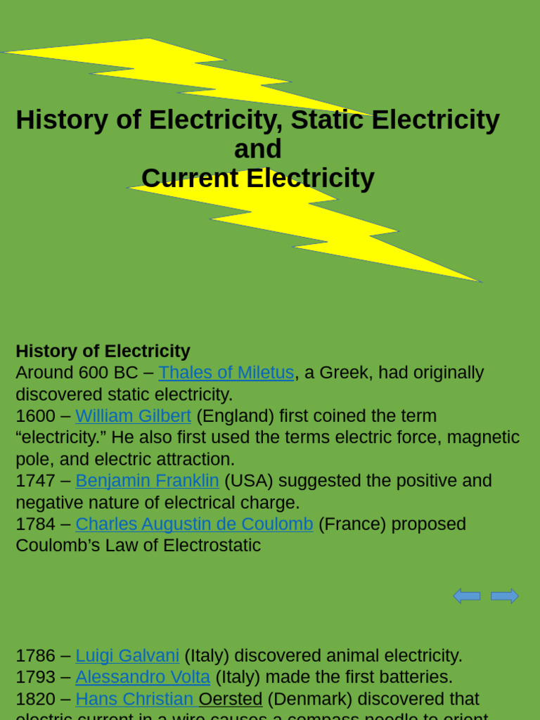 2-History of Electricity, Static Electricity and Current Electricity | PDF