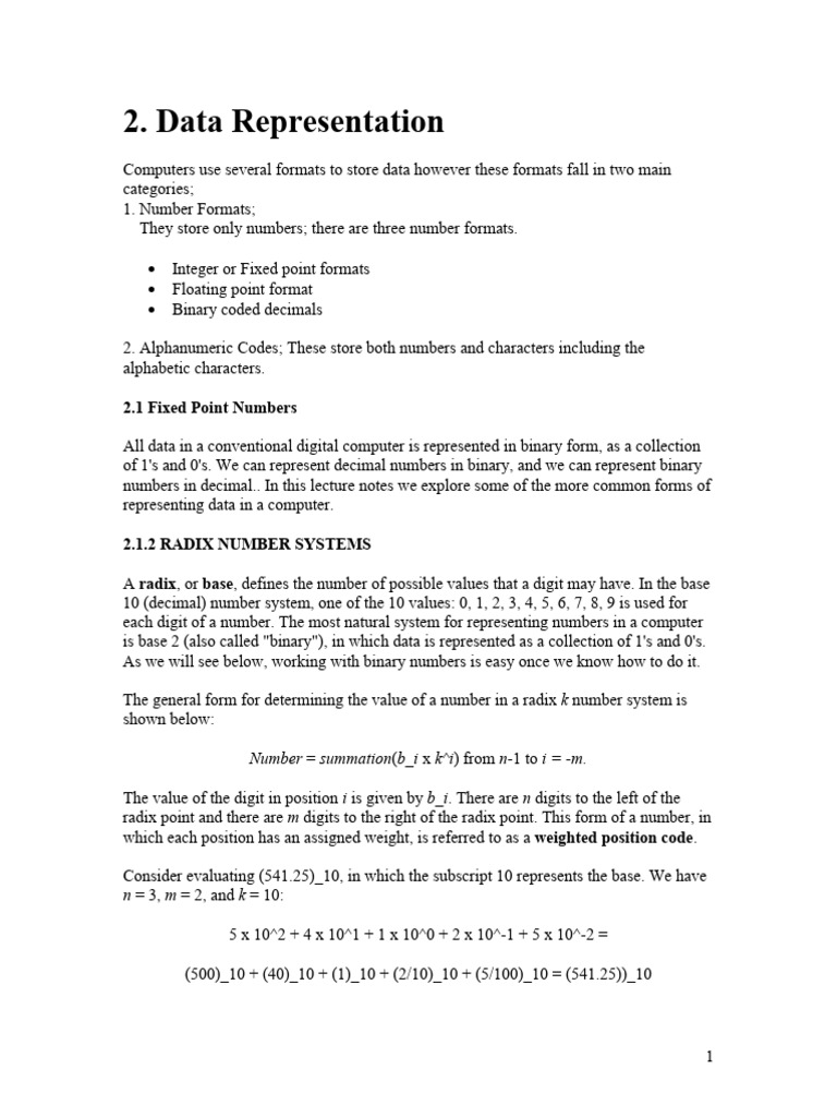 Data Representation - 08 | PDF