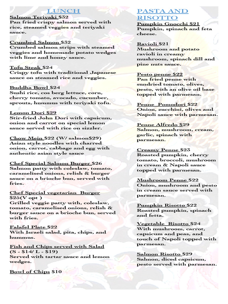 Lunch Menu | PDF