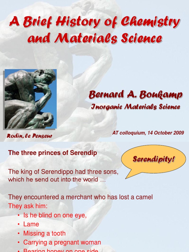 A Brief History of Chemistry and Materials Science | PDF | X Ray ...