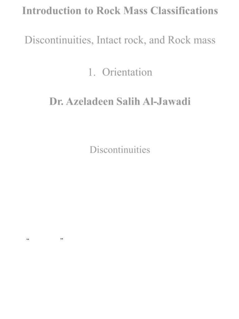 Lecture 7 Rock Mass Classification 1 | PDF
