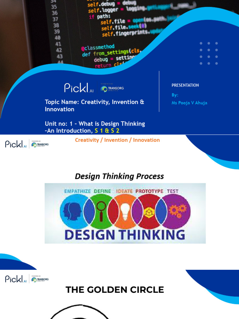 Topic Name: Creativity, Invention & Innovation Unit No: 1 What Is ...