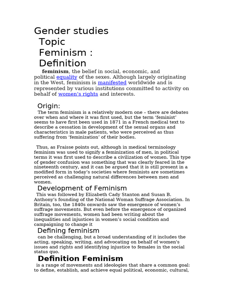 Gender Studies | PDF