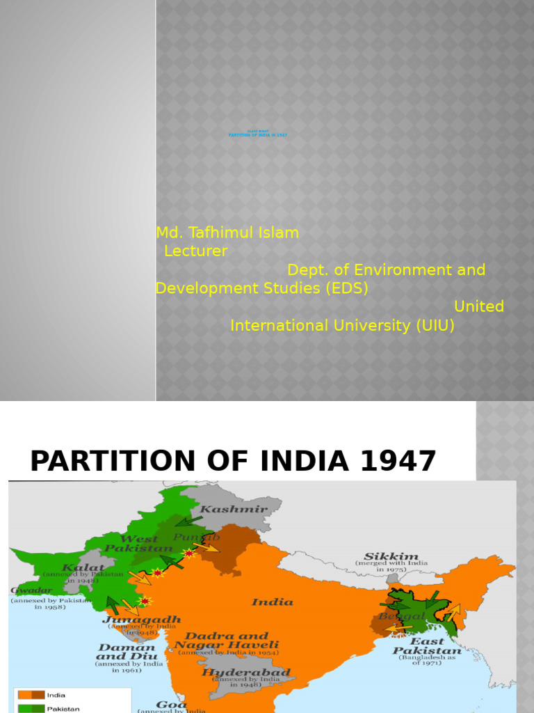 Class 8 9 (Partition of India 1947) | PDF