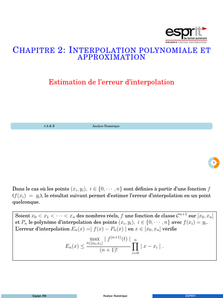 ch2 - AA1 - Estimation de L'erreur D'interpolation | PDF