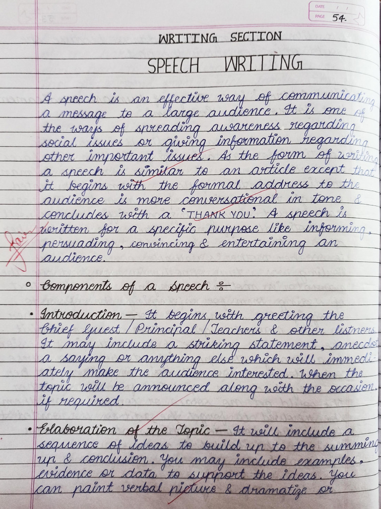 Speech Writing - XI | PDF