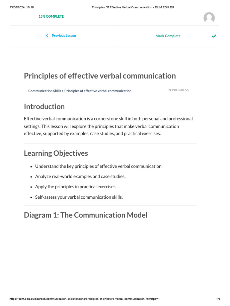 3 Principles of Effective Verbal Communication - EILM - EDU.EU | PDF