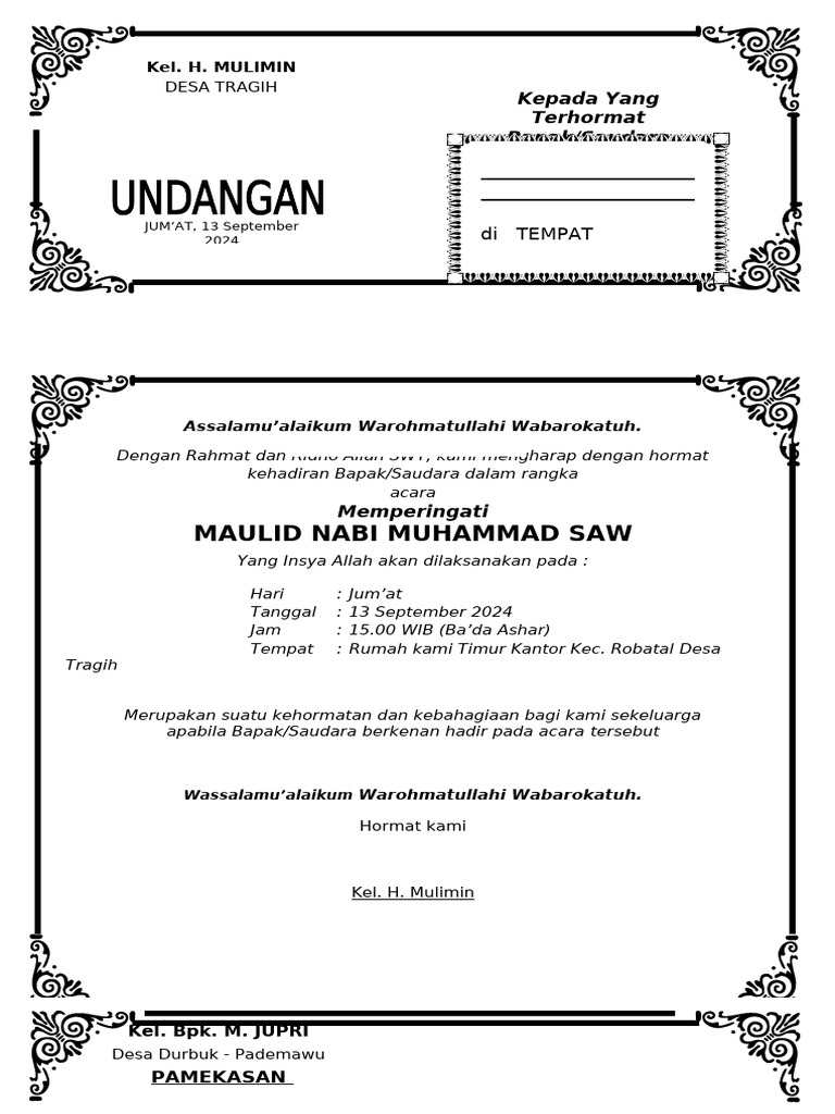 Undangan MAULID NABI | PDF