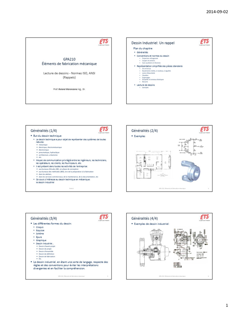 111 Dessin Industriel Normes ISO ANSI Rappel (6dpp) | PDF