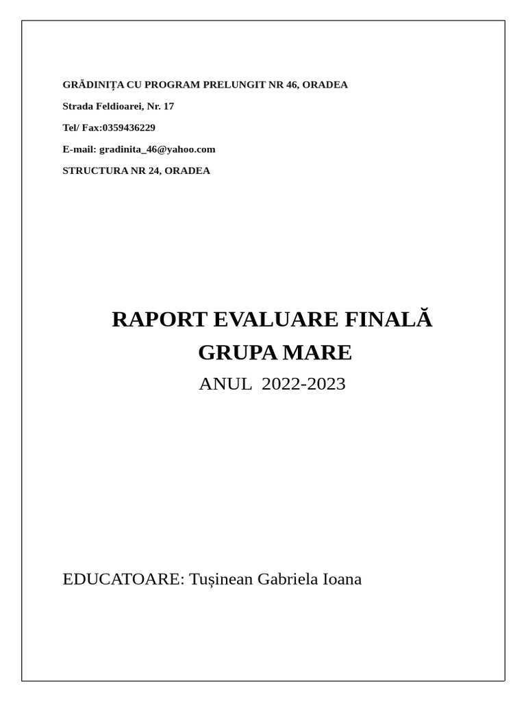 0 Evaluare Finala Grupa Mare | PDF