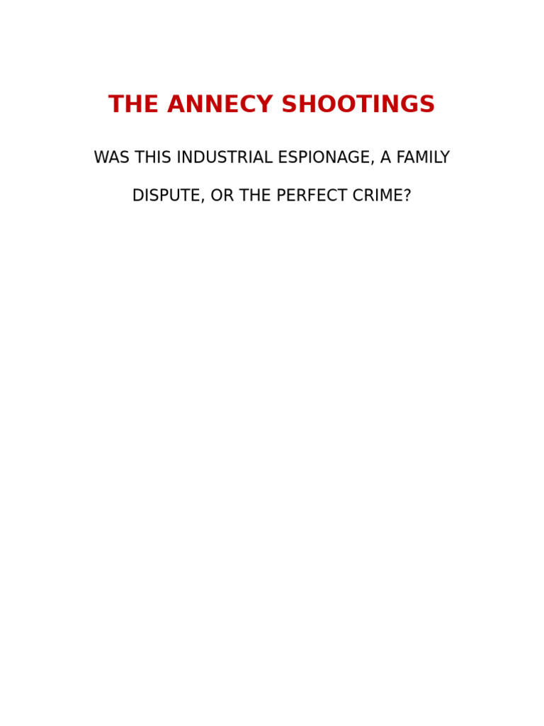 The Annecy Shootings | PDF