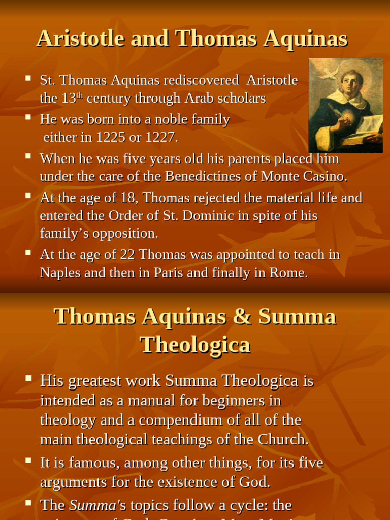 Aristotle and Thomas Aquinas | PDF