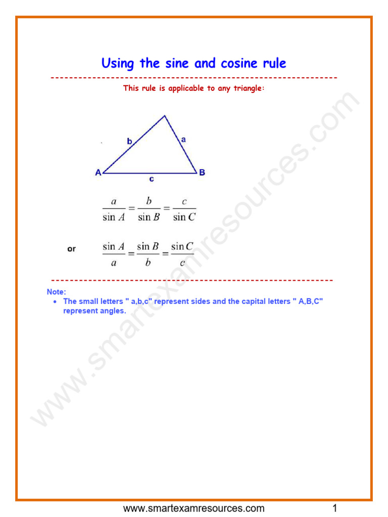 6.5-Sine-Cosine rule | PDF