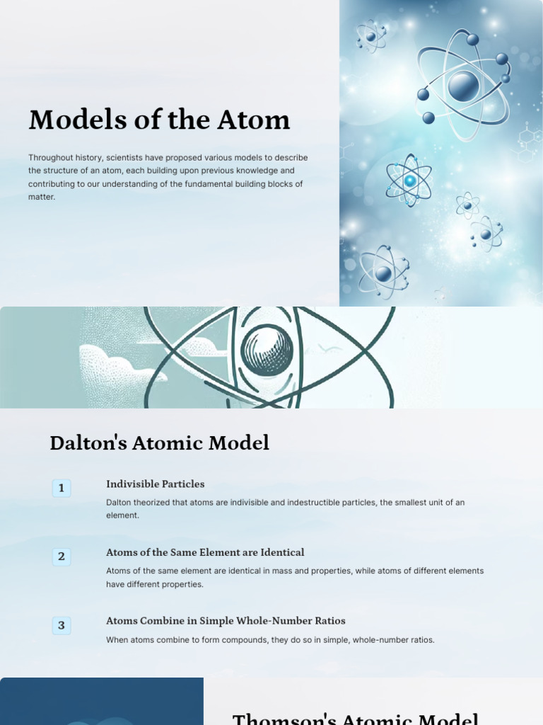 Models of The Atom | PDF | Atoms | Science & Mathematics
