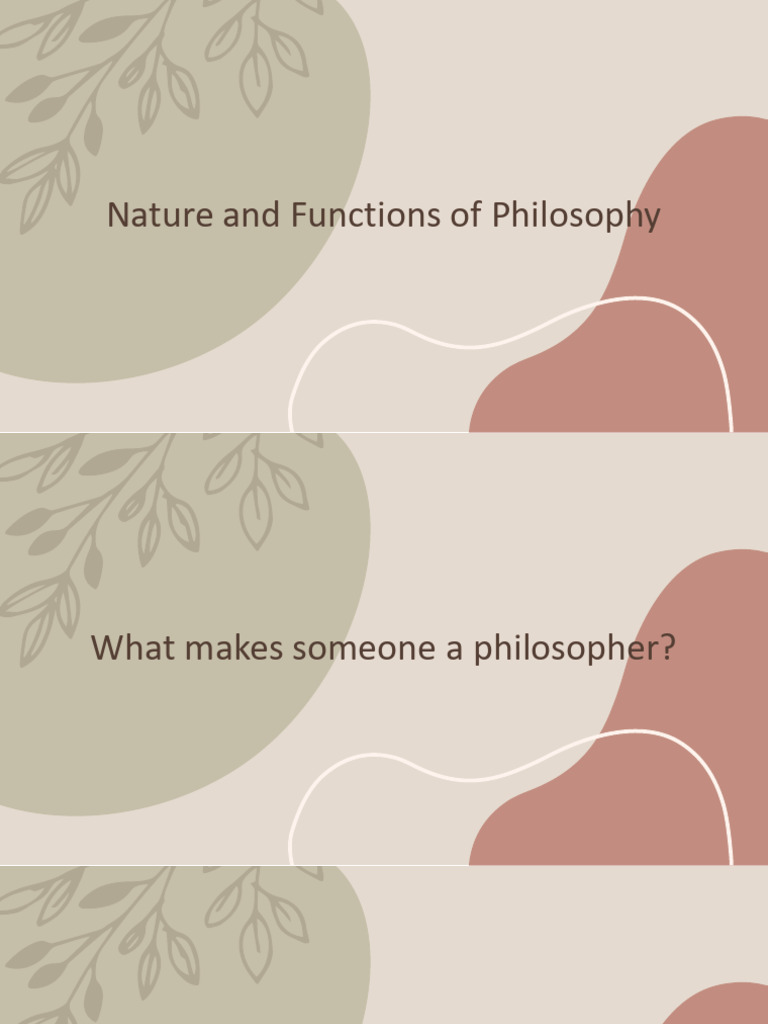 Nature and Functions of Philosophy | PDF | Philosophy