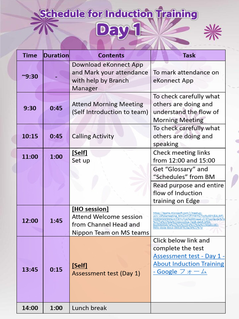 Day 1 Schedule | PDF