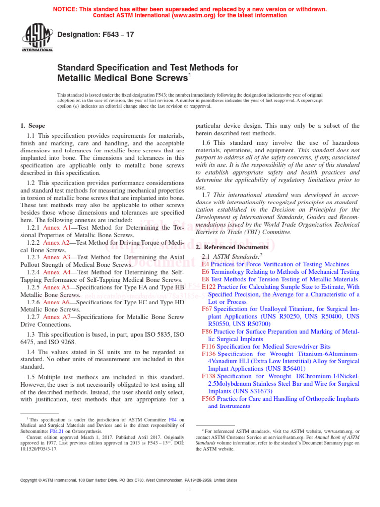 Astm F543 17 | PDF