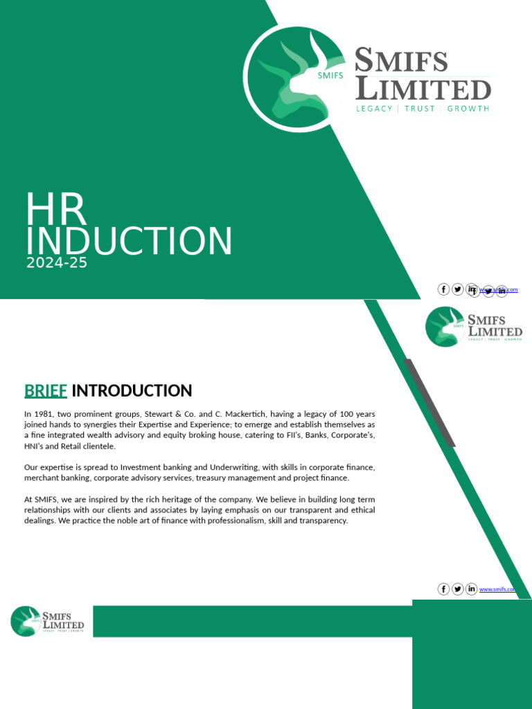 HR Induction PPT - Version | PDF