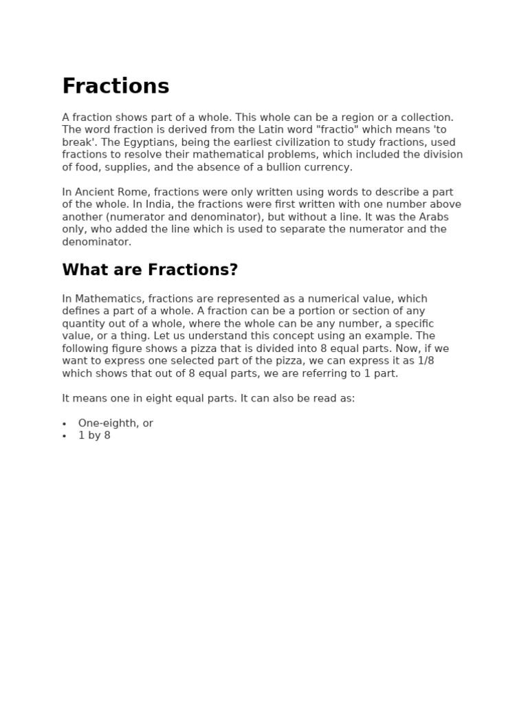 Fractions | PDF