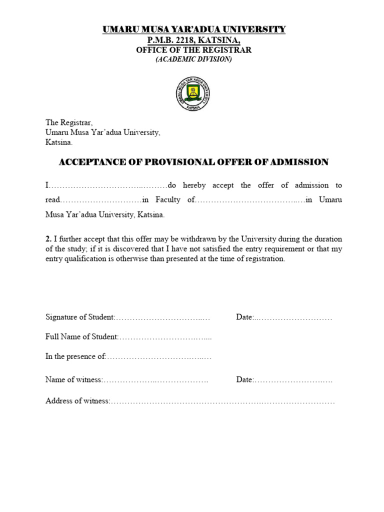 Student Acceptance of Admission | PDF