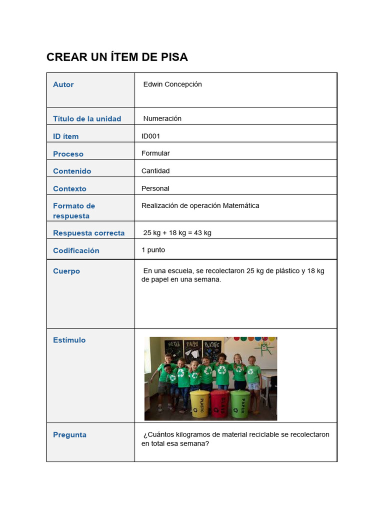Crear Un Ítem de Pisa Edwin Concepción | PDF