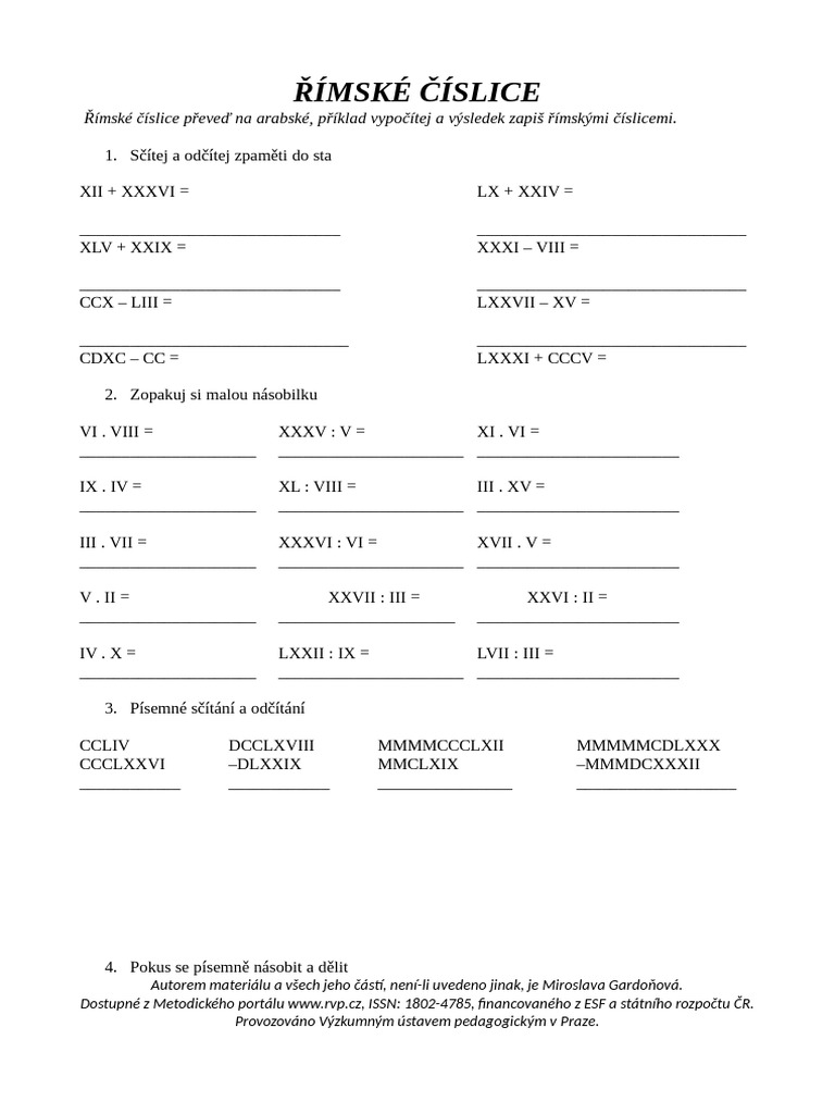 Římské Číslice | PDF