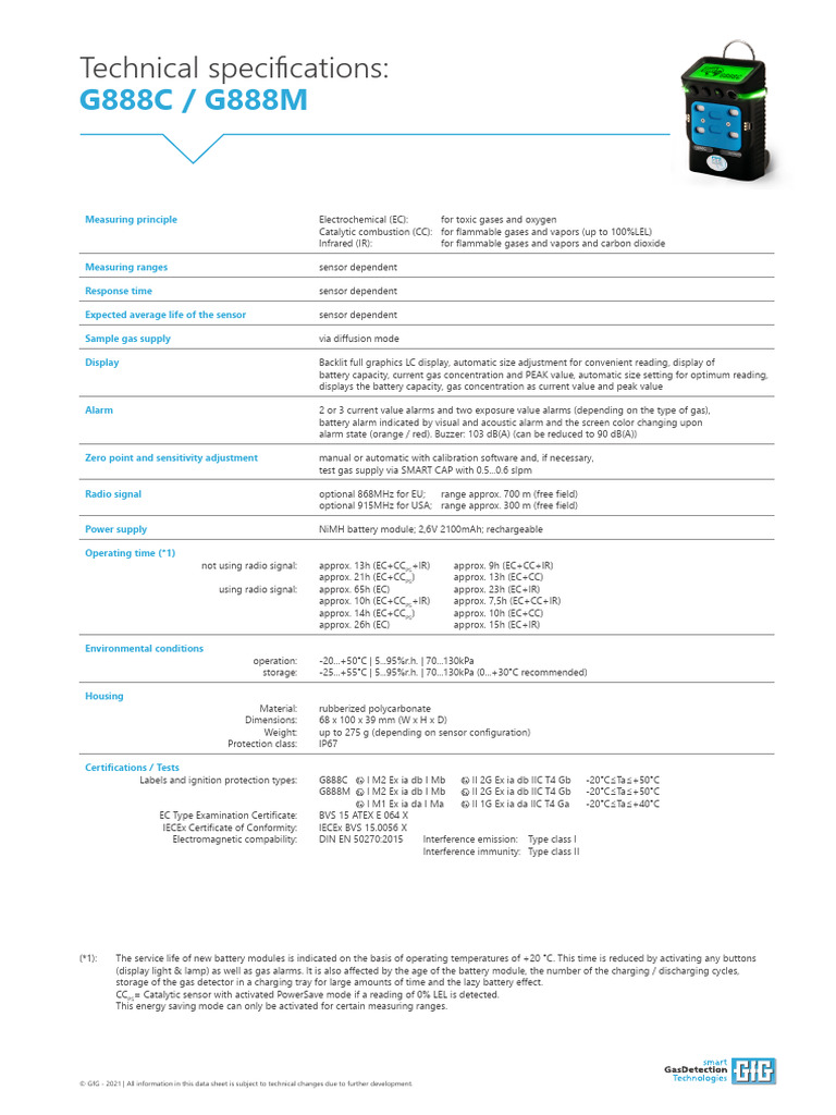 Data Sheet G888 DE EN | PDF