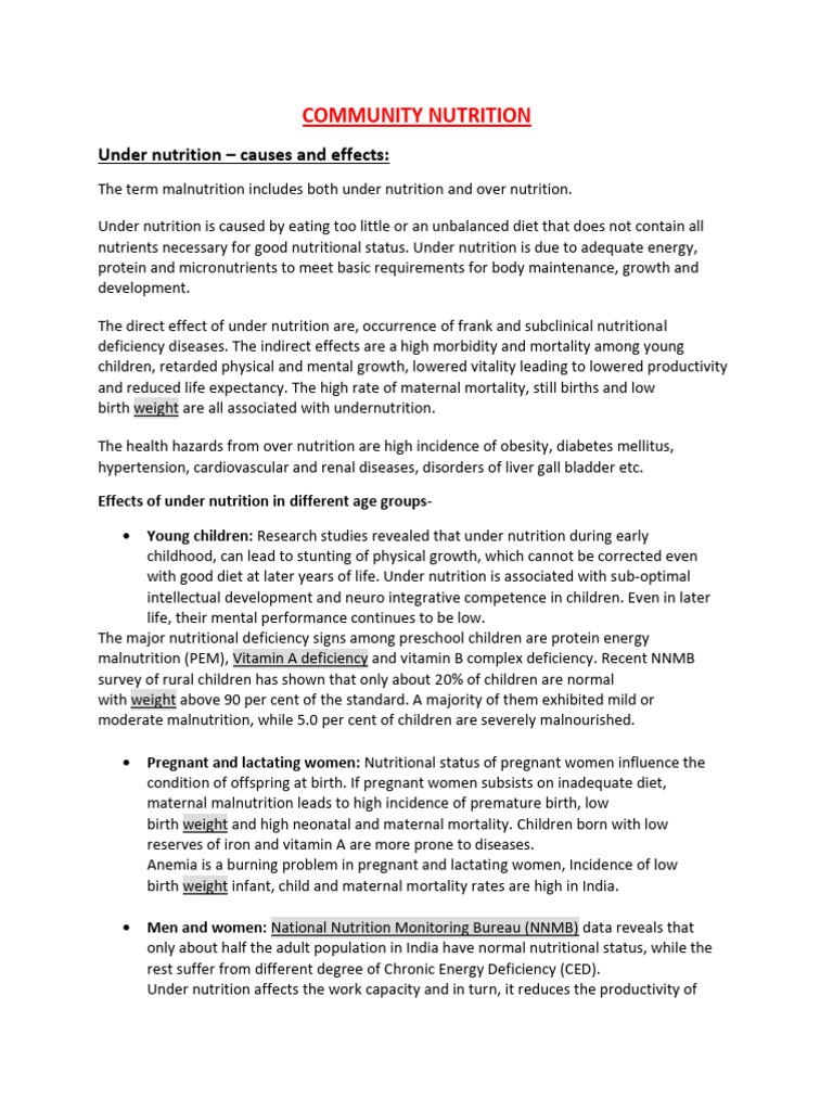 Community Nutrition | PDF