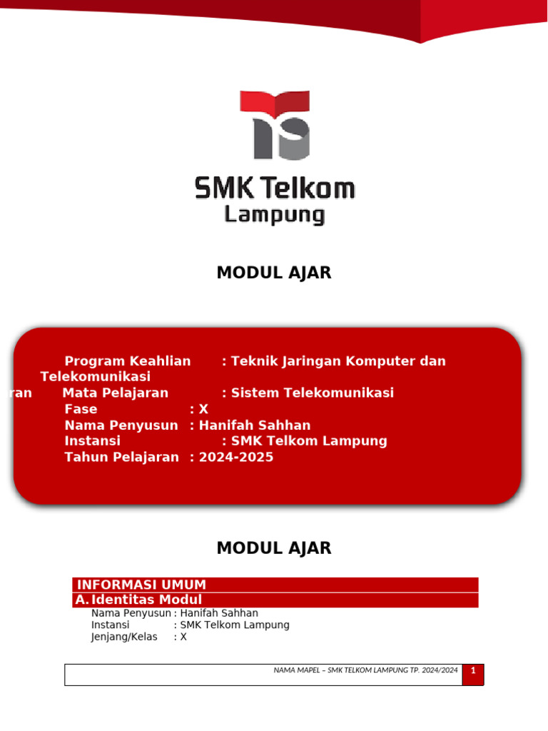 Form Modul Ajar | PDF