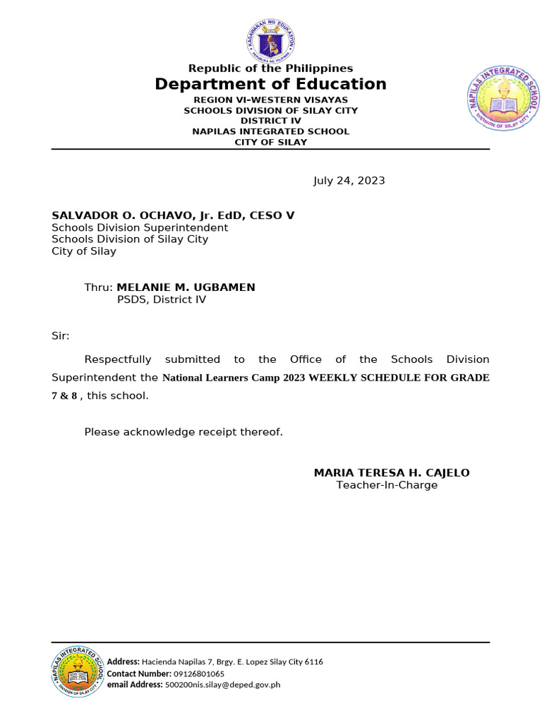 NLC Weekly Schedule Nis | PDF