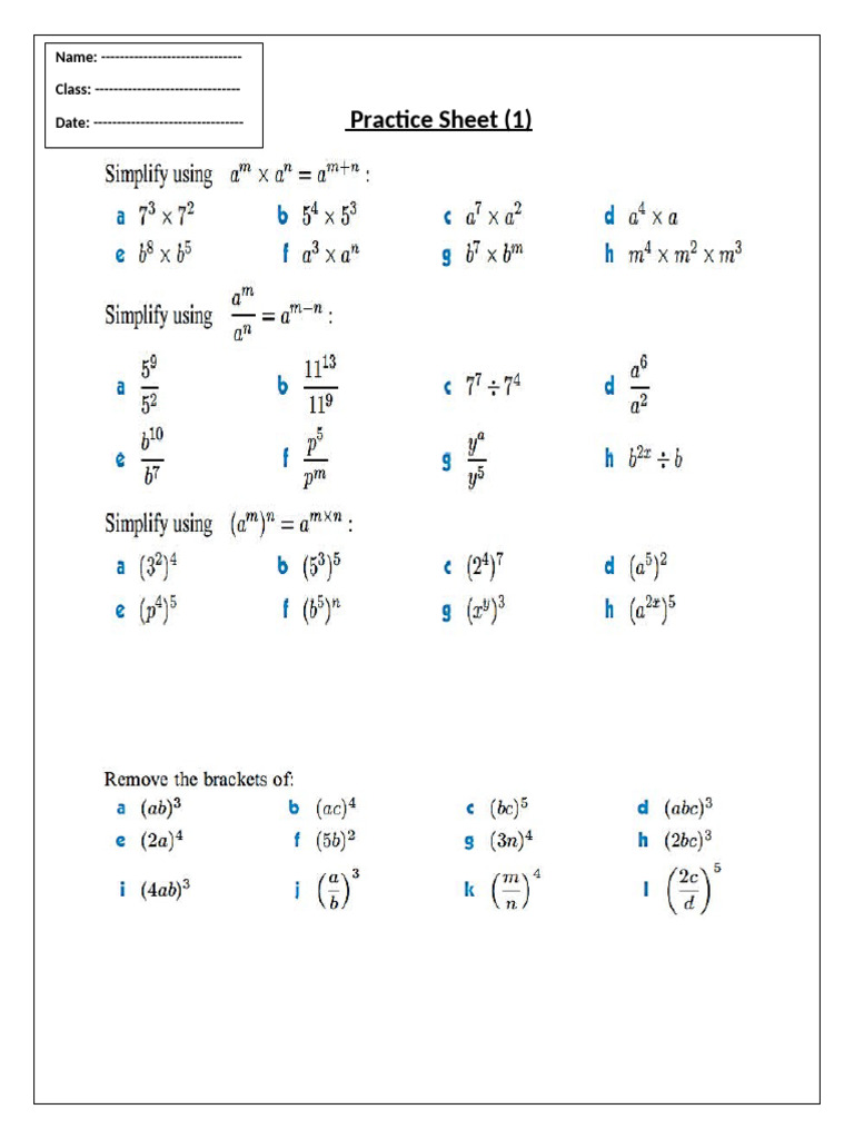 Practice Sheet | PDF